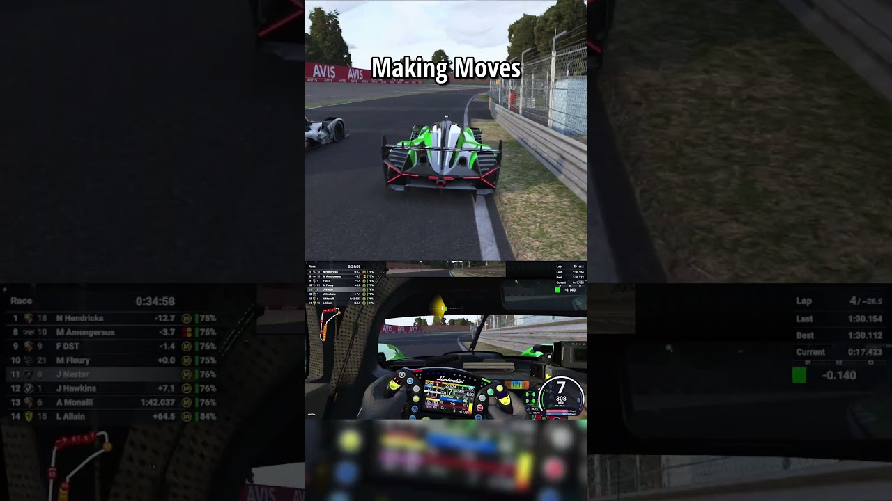Making Moves #racing #simracing #lemansultimate #lmu #simulator #lamborghini