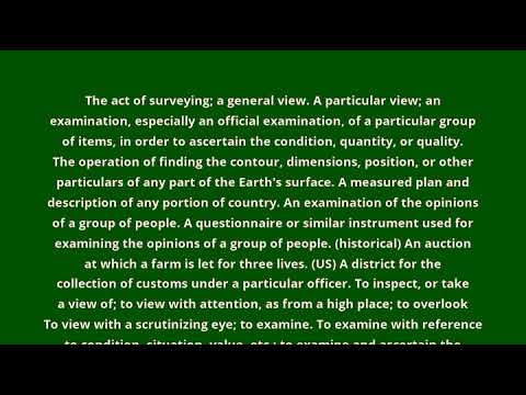 what is the meaning of survey