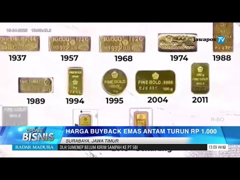 Harga Buyback Emas Antam Turun Rp1.000