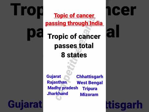 Which states Tropic of cancer passing through India ?