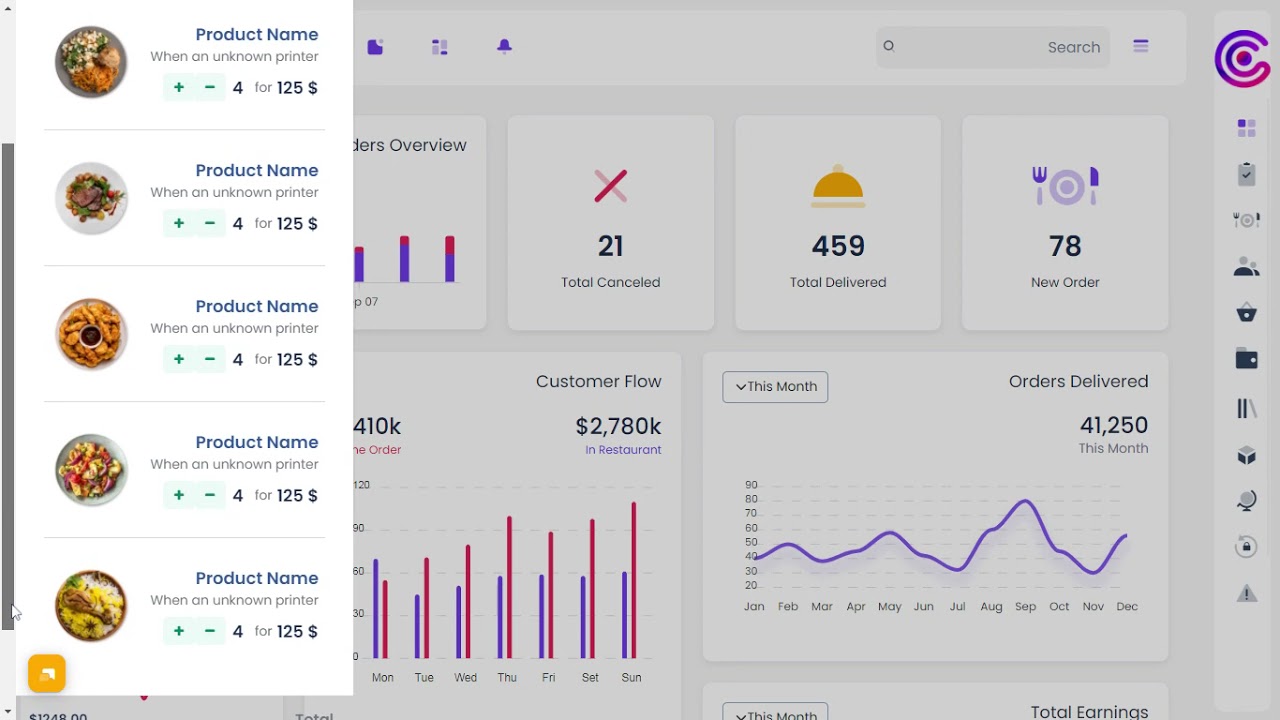 Restaurants Dashboard Bootstrap 5 Admin Template with RTL Light Theme