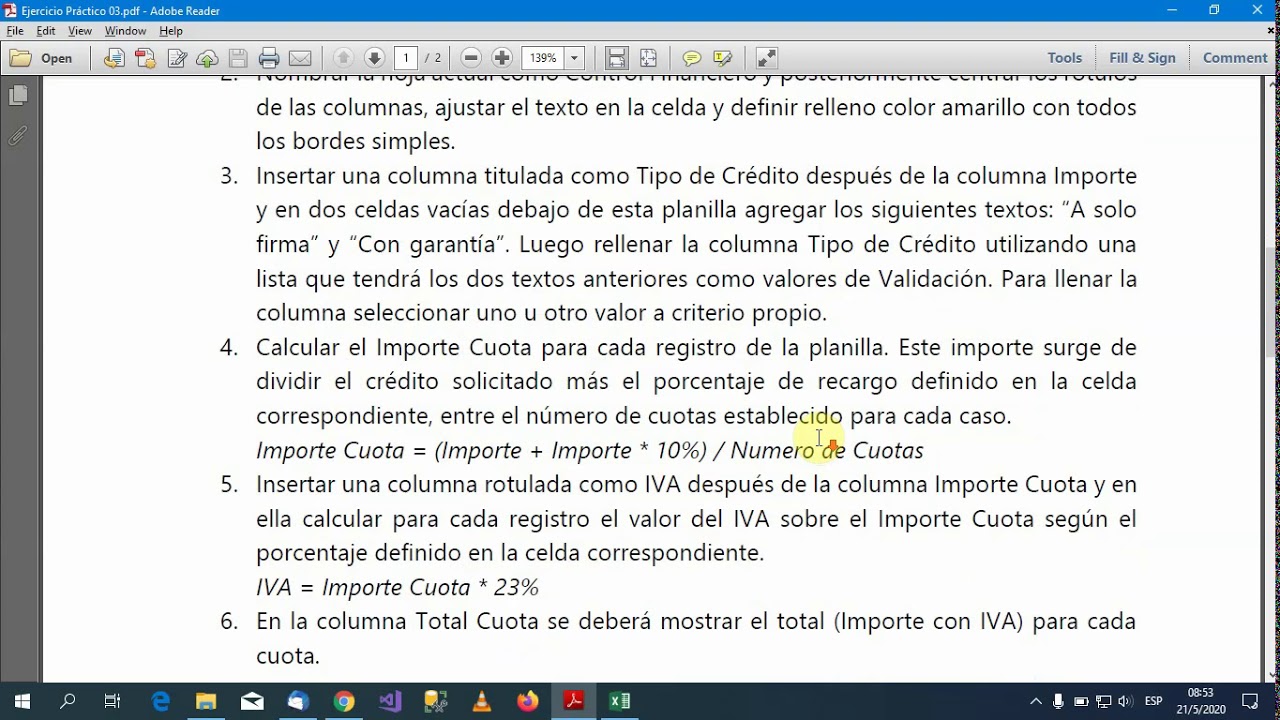 Ejercicio práctico 3 de Microsoft Excel