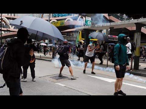 ‘We have to resist’: Hundreds in Hong Kong protest China’s proposed security measures for city