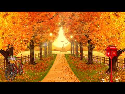 fall autumn nature leaves animated HD background for cartoon videos.