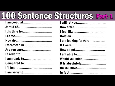 100 English Sentence Structures for Spoken English | Part 1