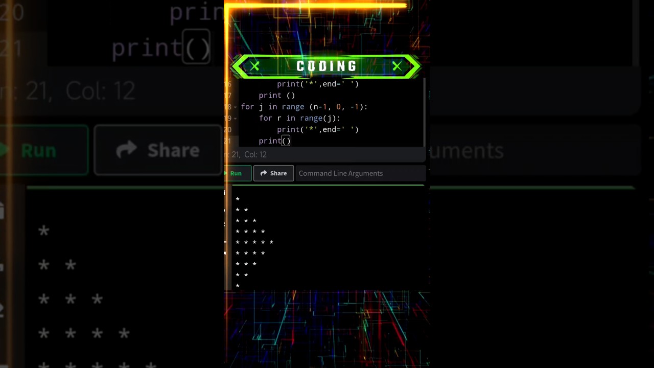 Python Program To Print Pattern | #python #coding #algorithm #tipsandtricks