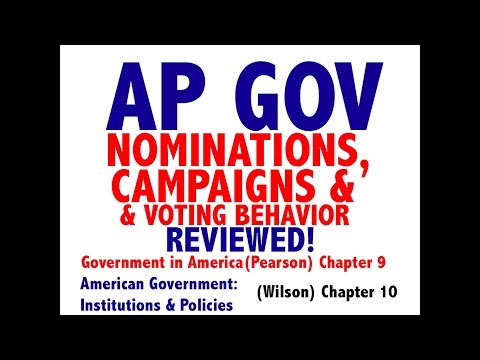 AP GOV Review Chapter 9 Nominations, Campaigns, & Voting