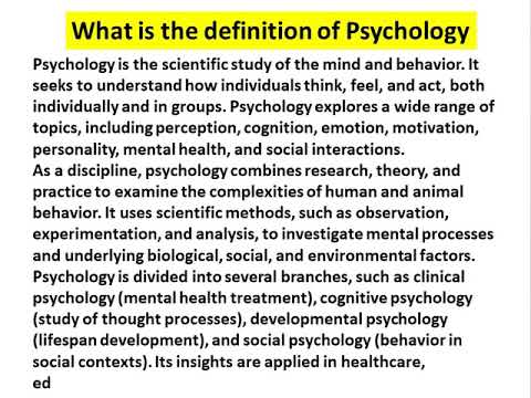 what is the definition of psychology