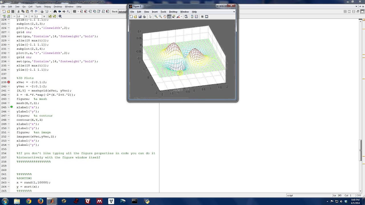 Matlab 3D Plots - Beginner's Tutorial (12/15)