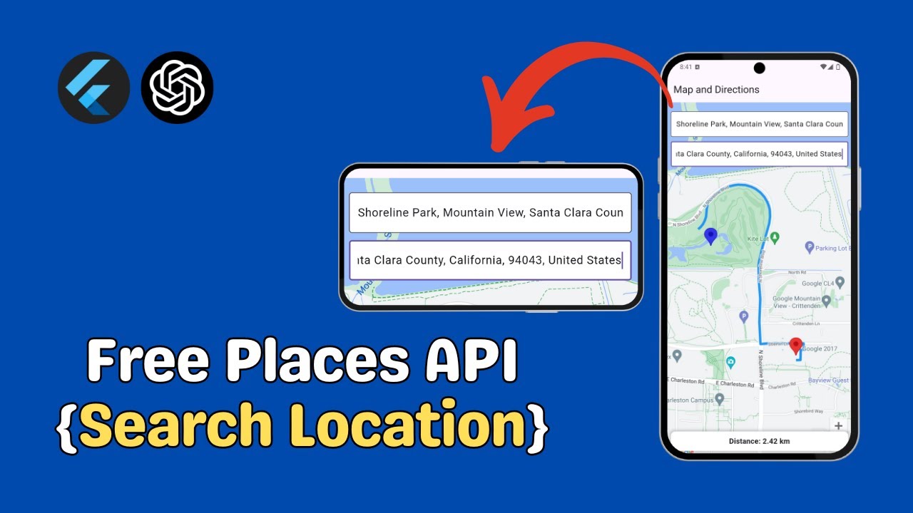 Flutter Google Maps Places API Free Alternative + Source Code