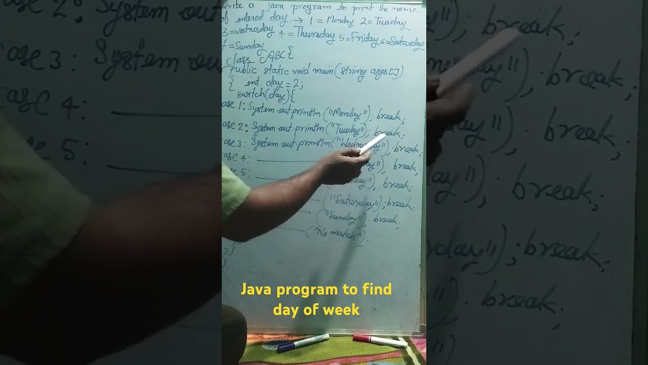Java program to find day of week