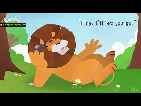 The Lion and the Mouse- Famous Story: English ESL video lessons