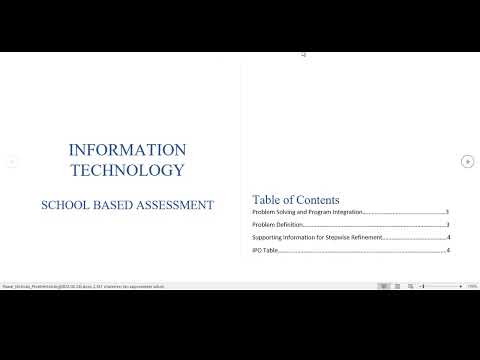 Sba Feedback: Trace table , Report feedback – Island Class