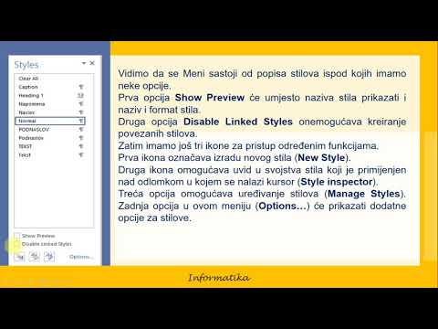 Informatika - Stilovi i njihova primjena u MS Word-u