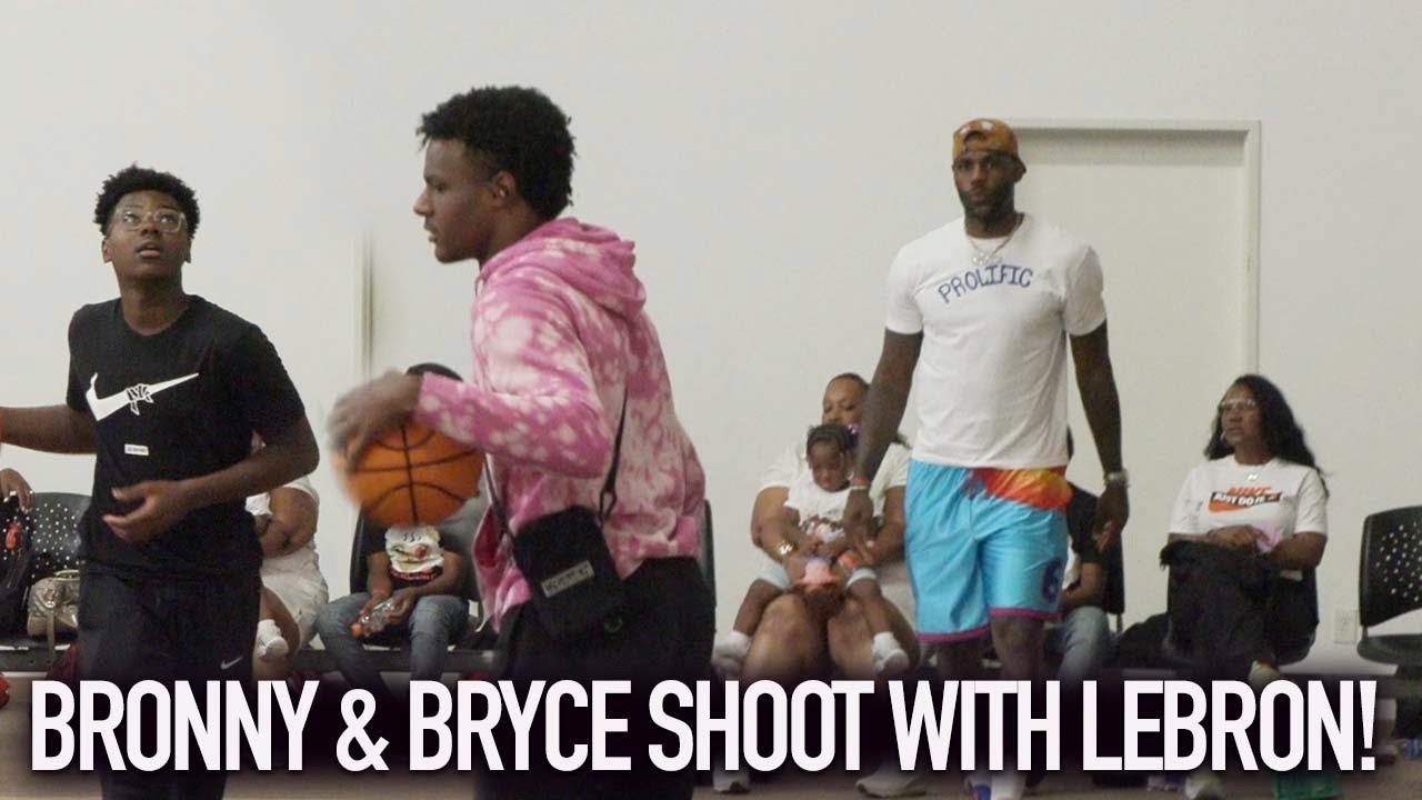 LeBron Shoots With Bronny & Bryce James! SFG Turns The Game Into A DUNK CONTEST!