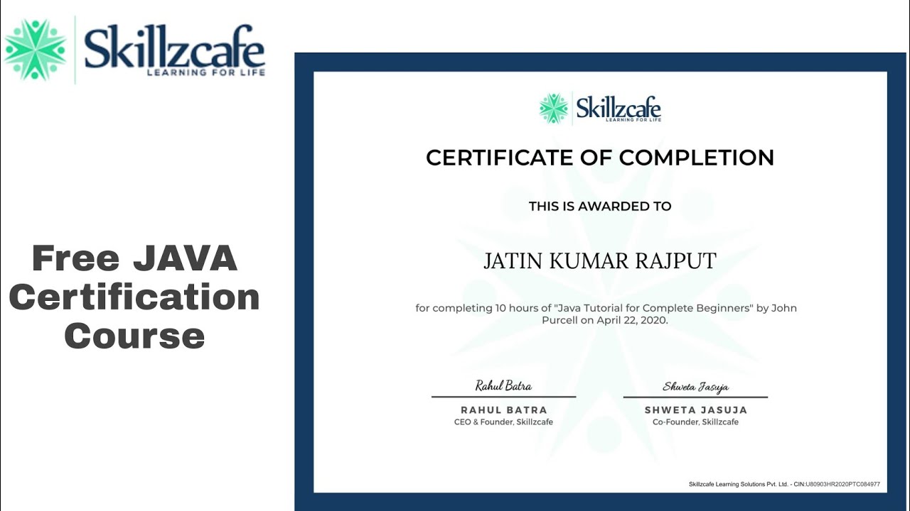 java certification online free with full proof | JAVA full certification course | Free java Course