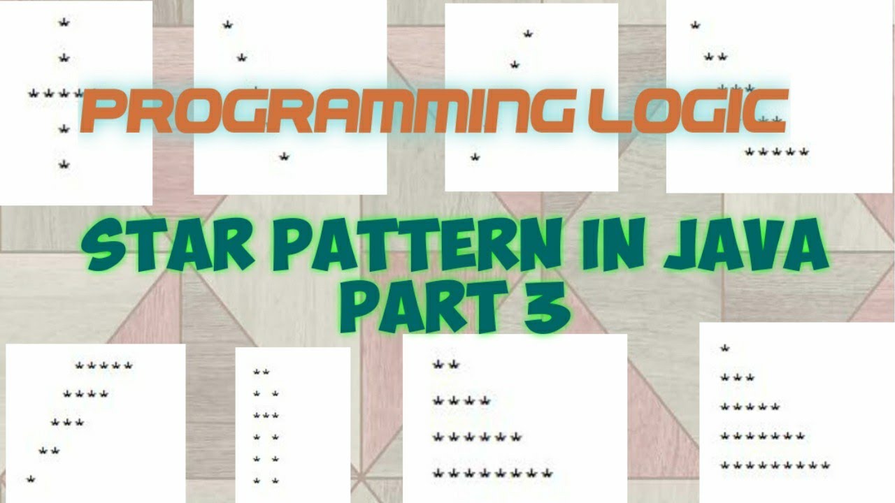 Create Star Pattern (Diagonal) in Java using Looping - Programming Logic Part 3