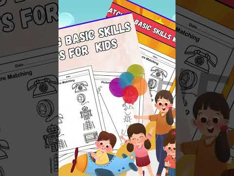 Easy Matching Basic Skills Worksheets for Kids Shapes, Pictures & Words Match