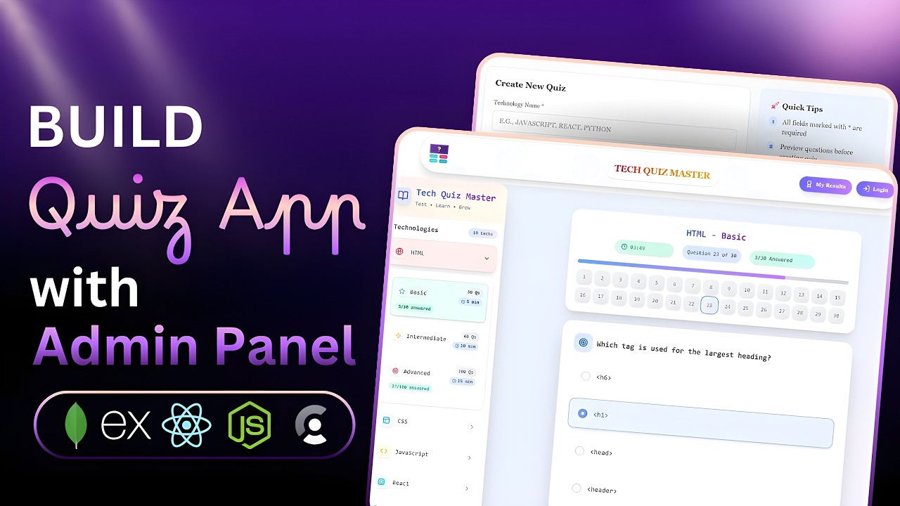 Build a Quiz app using ReactJs | Full MERN Stack | Full Stack Project (2026)