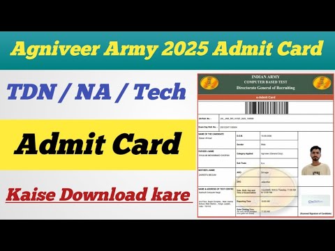 Agniveer army Admit Card Kaise Download kare 2025 ll Tradesman ll Nursing Assistant ll Technical