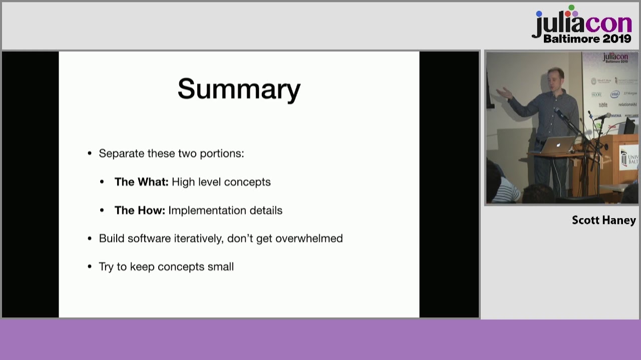 Writing Maintainable Julia Code | Scott Haney | JuliaCon 2019