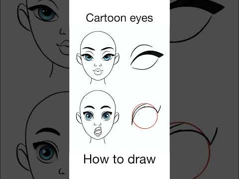 How to draw cartoon eyes tutorial short