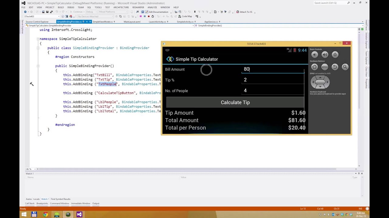 Building Simple Tip Calculator App using Crosslight