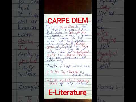 Literary Device - Carpe Diem Expained.