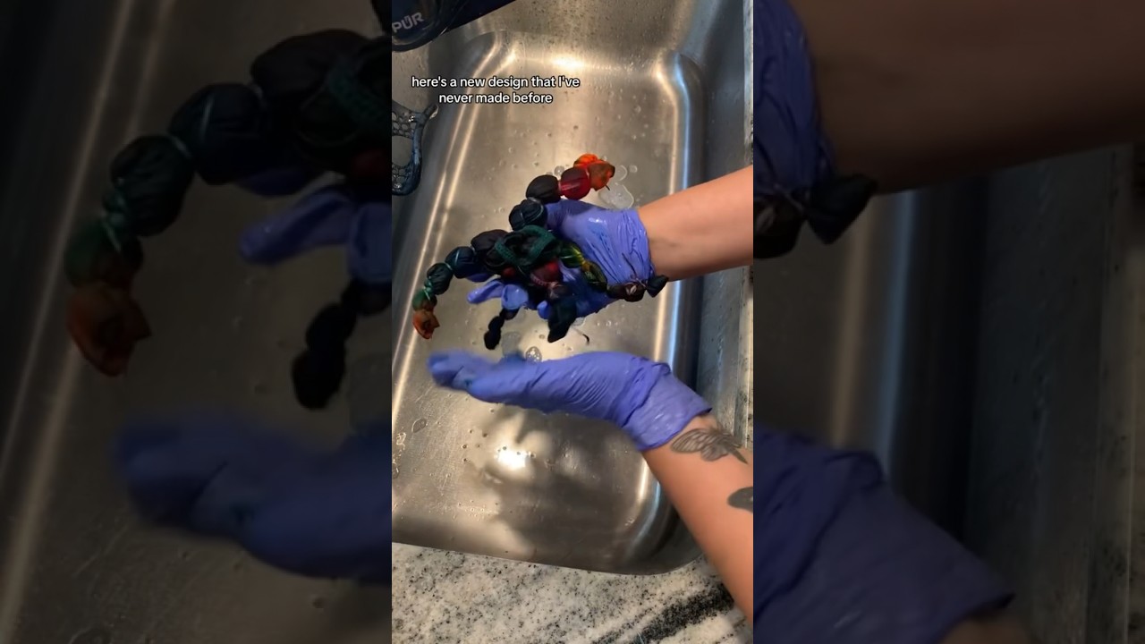 Tie dye reveal! - Rainbow geode #tiedyetutorial #diy #howto #geode #tiedye