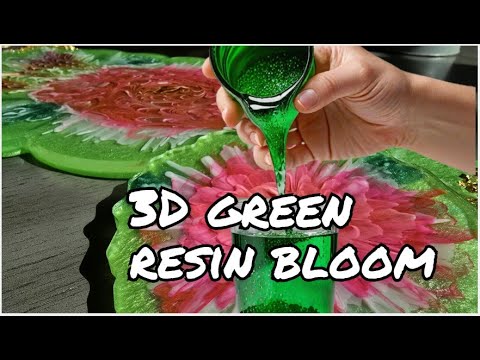 (1066) Green Resin Bloom 3D effect in Tray with Let's Resin Tutorial with Sandra Lett 06/18/25