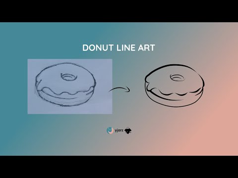 How to Make Donut (Line Art) Part 1 - Inkscape Tutorial #inkscape #donut #wacomtablet