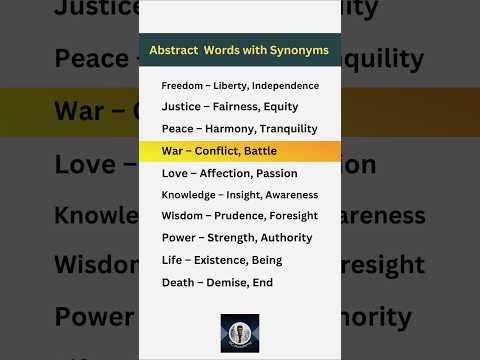 Abstract related words synonyms.#englishlanguage #synonymsvocabularyforkids #spokenenglishvocabulary