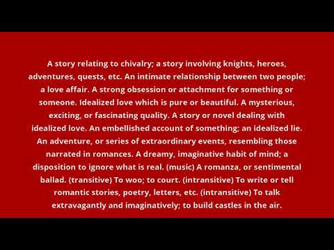 what is the meaning of romance