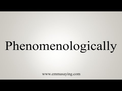 How To Say Phenomenologically