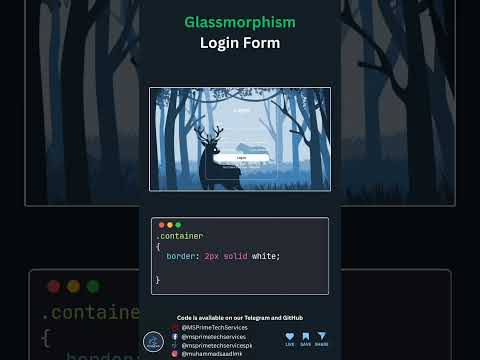 (Save it 🦌) Glassmorphism Login Form. #coding