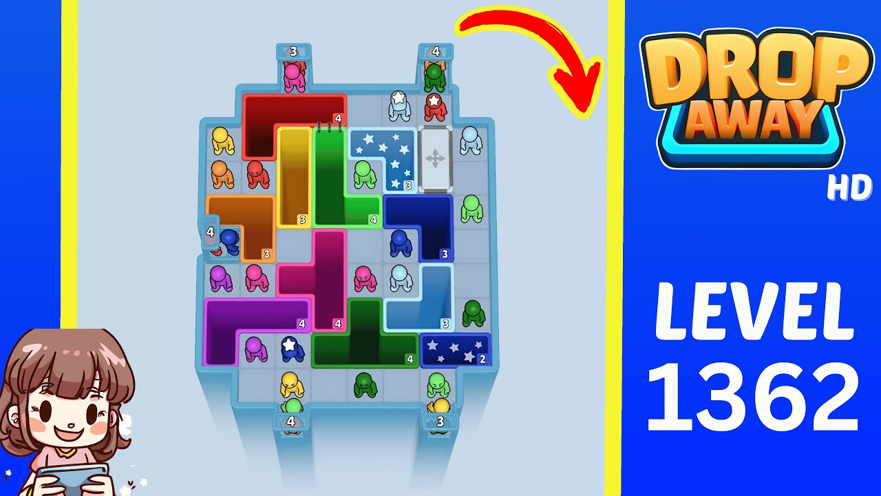 Drop Away Level 1362 Solution Walkthrough