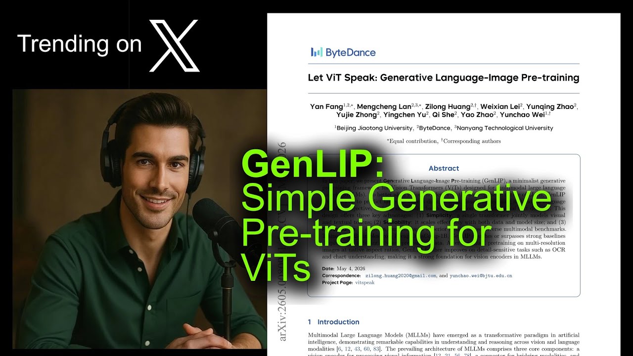 GenLIP: Simple Generative Pre-training for ViTs