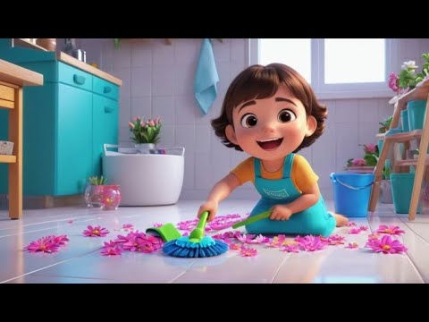 Coco Cow Cleans the Floor | Chores & Responsibility Song for Kids | Nursery Rhymes in English