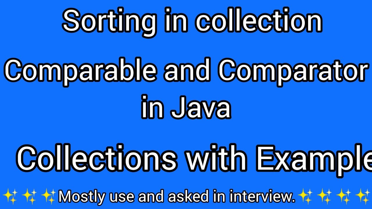 Comparable and Comparator in java || Comparable and Comparator interface with example in java