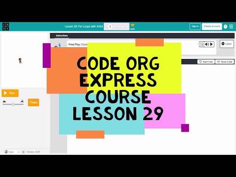 Code.org Lesson 29 - Code Org Express Course Lesson 29 For Loops with Artist