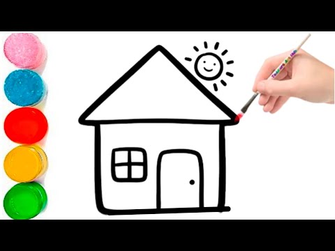 How to Draw a House Using Shapes | Easy Drawing for Kids & Toddlers