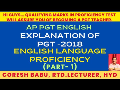 EXPLANATION OF AP PGT 2018 ENGLISH LANGUAGE PROFICIENCY TEST (PART- 1)