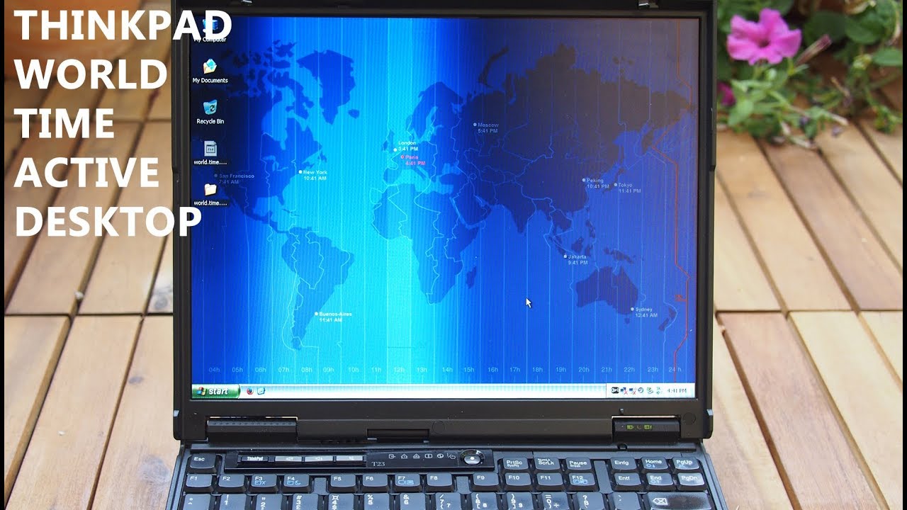 Old Thinkpad IBM World Time active desktop background wallpaper (how to get)