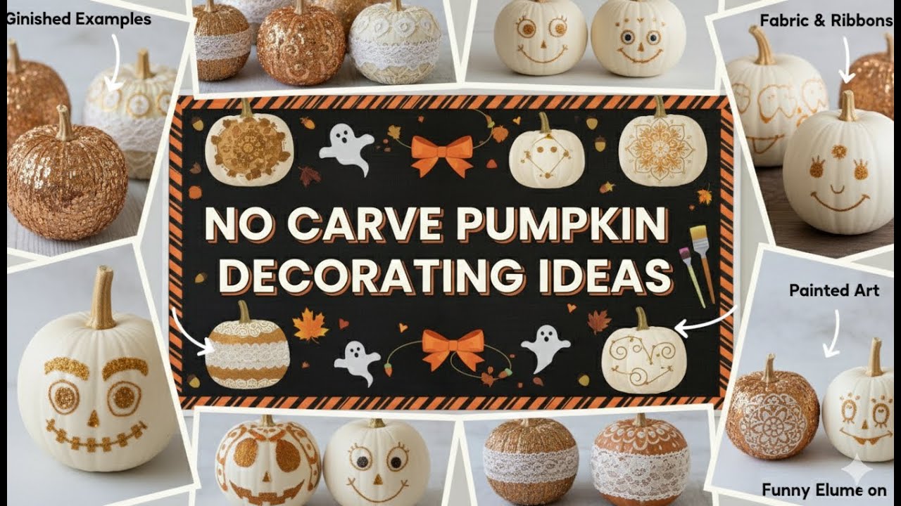 100+ No Carve Pumpkin Decorating Ideas 2026 | Fun Painted & Crafty Styles