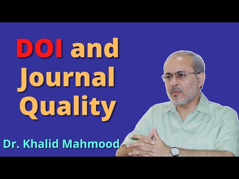 Is DOI a Factor for Journal Quality? [Urdu/Hindi] | Dr. Khalid Mahmood
