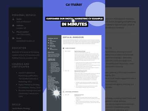 Digital Marketing CV Example! #CVMaker #shorts