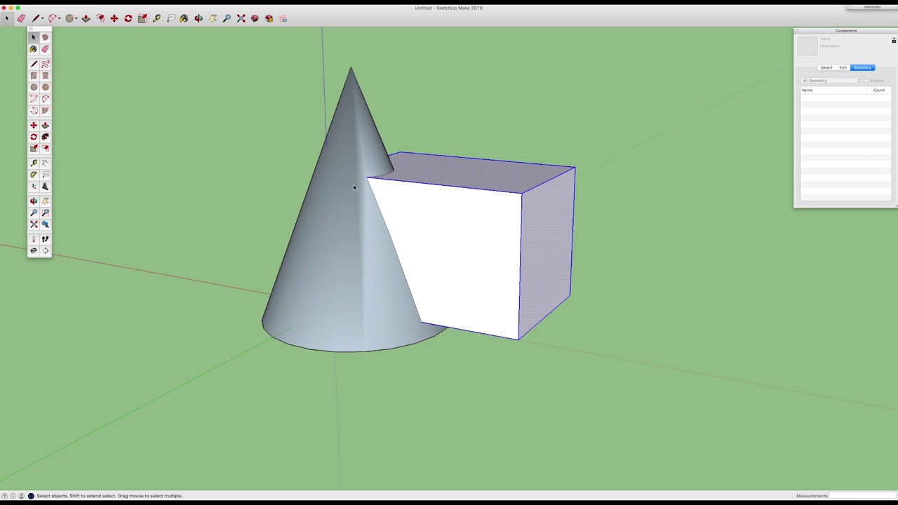 Sketchup Tutorial Intersecting 2 Objects