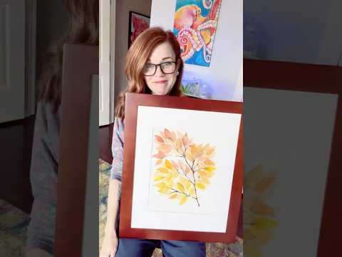 Fall leaves in watercolor