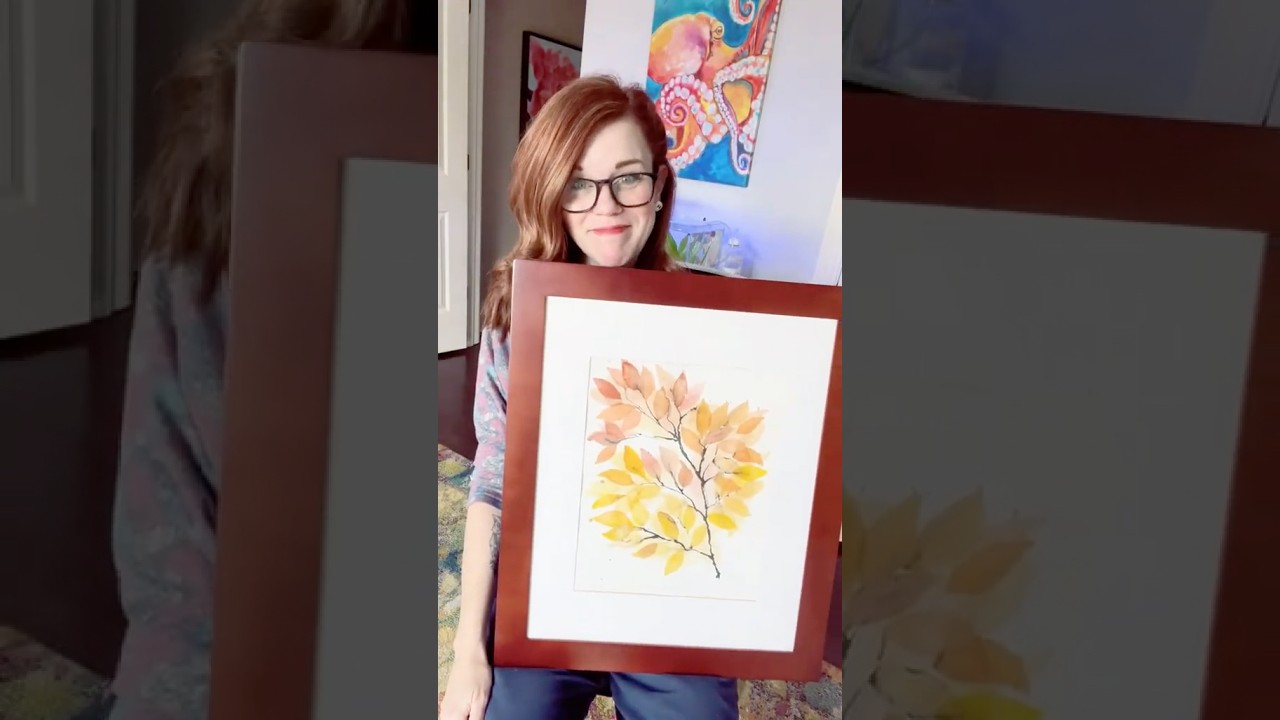 Fall leaves in watercolor