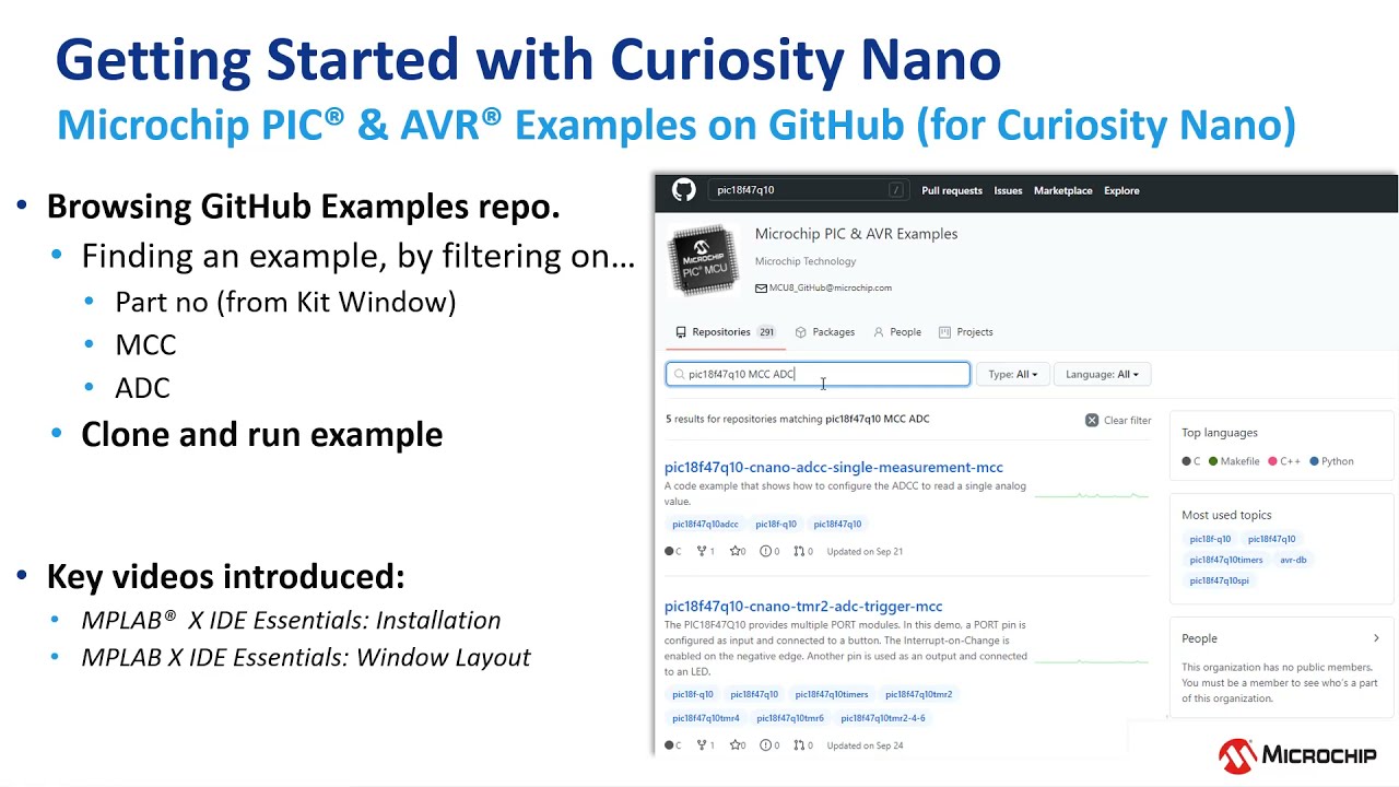 Getting Started with CNano (MPLAB Tools) | PIC® and AVR® examples on GitHub